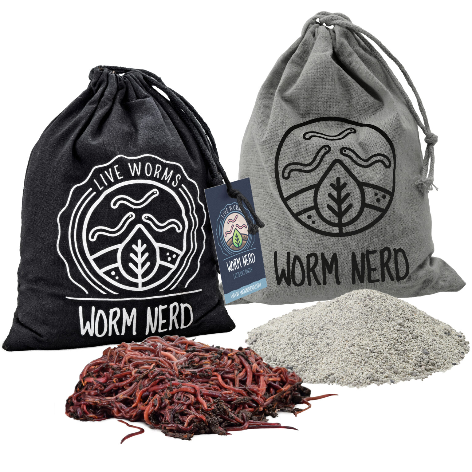 Live Red Wiggler Worms & Premium Grit Kit | Worm Nerd